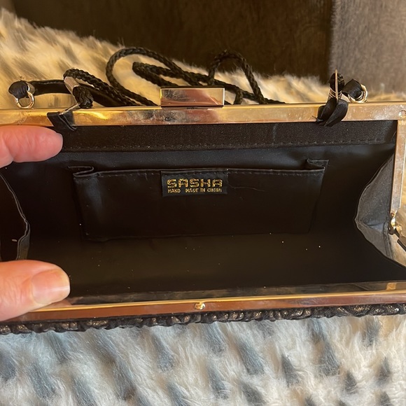Sasha Fabiani | Bags | Sasha Convertible Evening Black And Silver ...